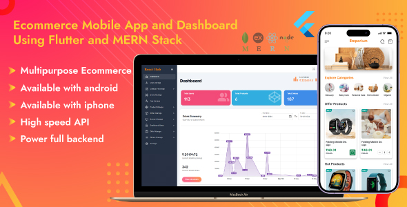 Ecommerce Mobile App And Dashboard Using Flutter React Js And Node Js